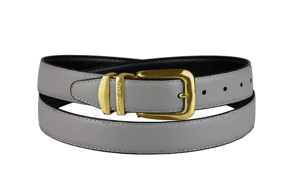 Concitor Clothing Reversible Bonded Leather Men's Belt with Gold Color ...